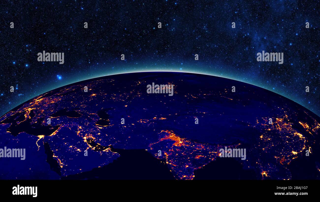 Planet Earth with a spectacular sunset Stock Photo - Alamy