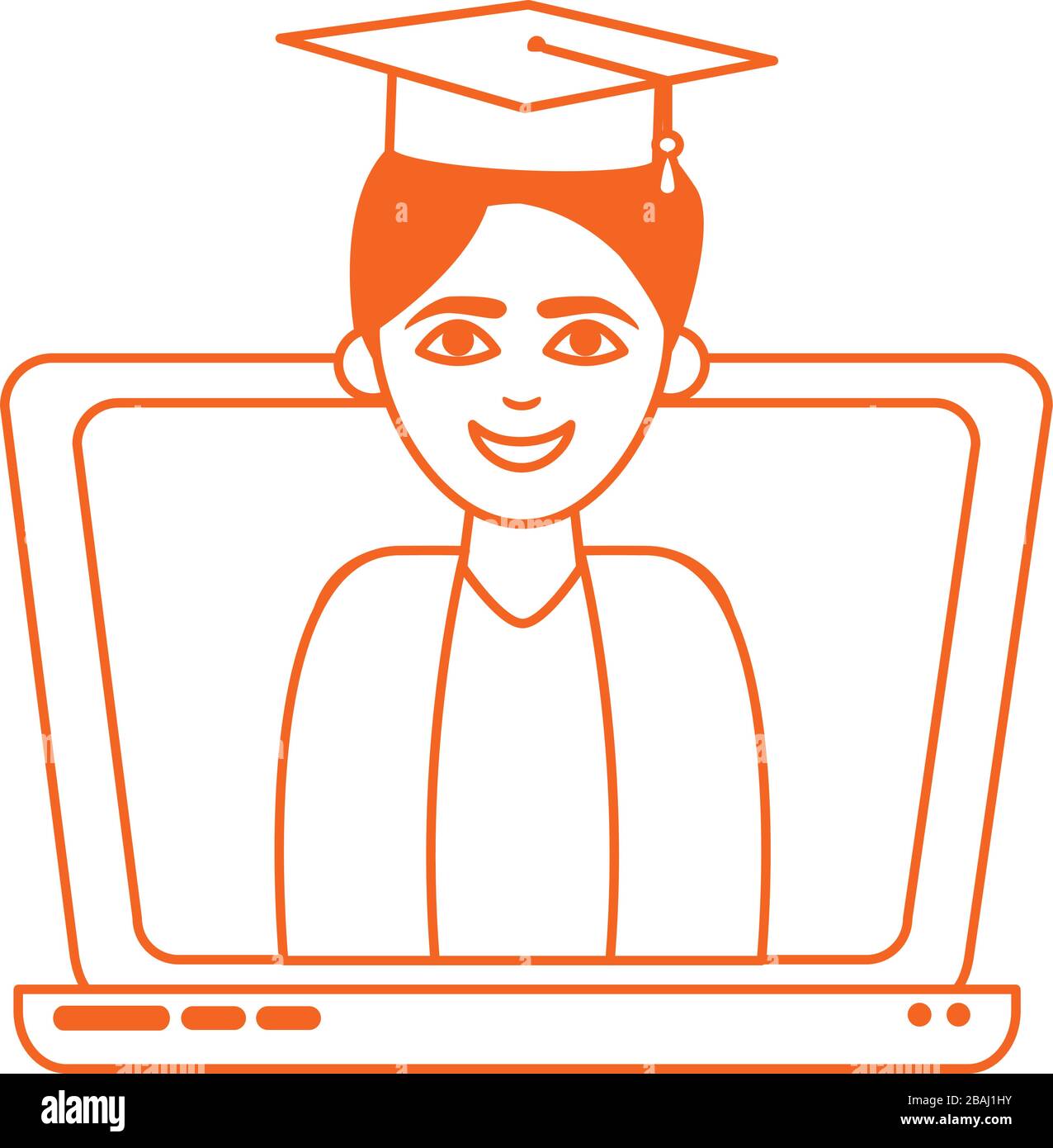 Portrait happy graduate teen Stock Vector Images - Alamy