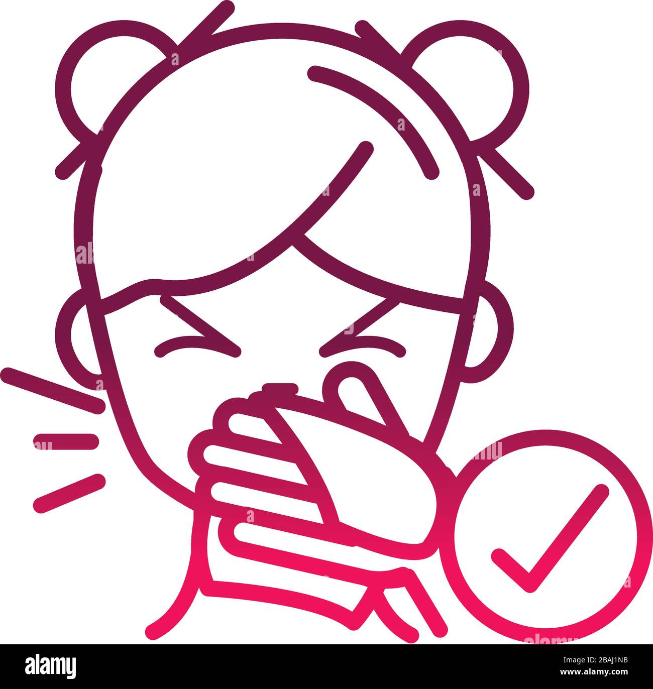 cover mouth and nose with tissue prevent spread of covid19 vector ...