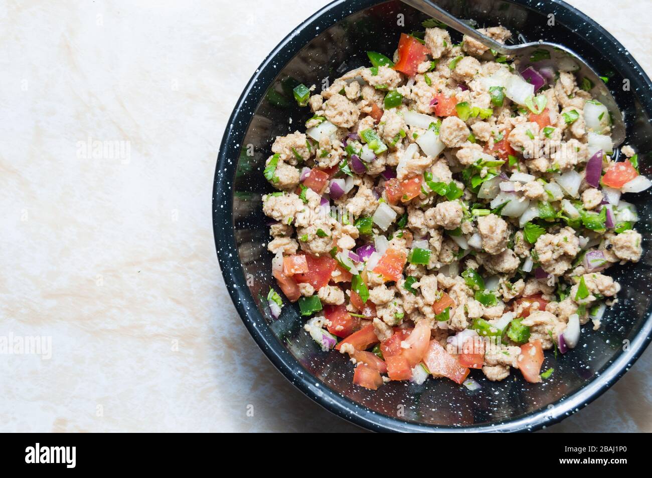 Vegetarian vegan ceviche. Mexican ceviche made of texturized vegetable ...