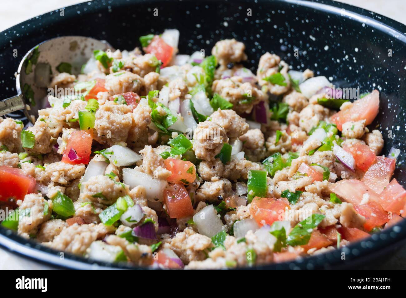 Vegetarian vegan ceviche. Mexican ceviche made of texturized vegetable ...