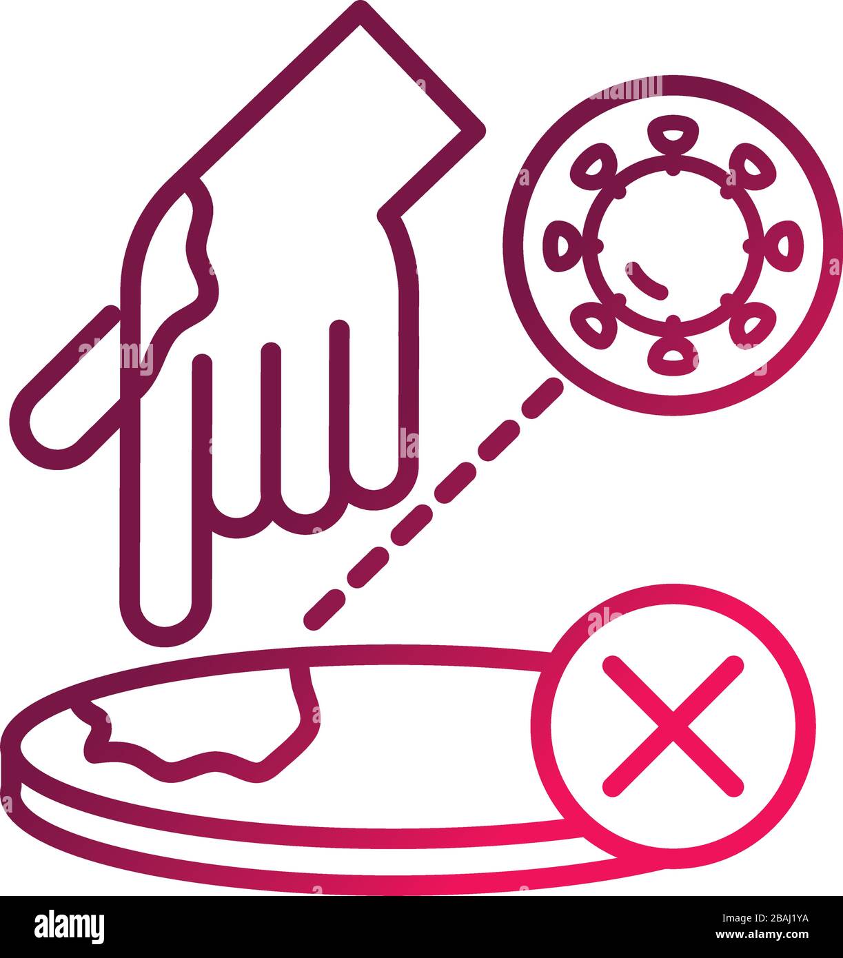 avoid infected surfaces prevent spread of covid19 vector illustration ...