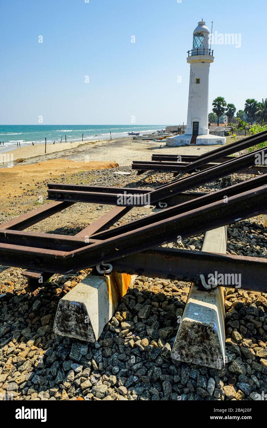 Talaimannar, Sri Lanka - February 2020: End of the railway line at ...
