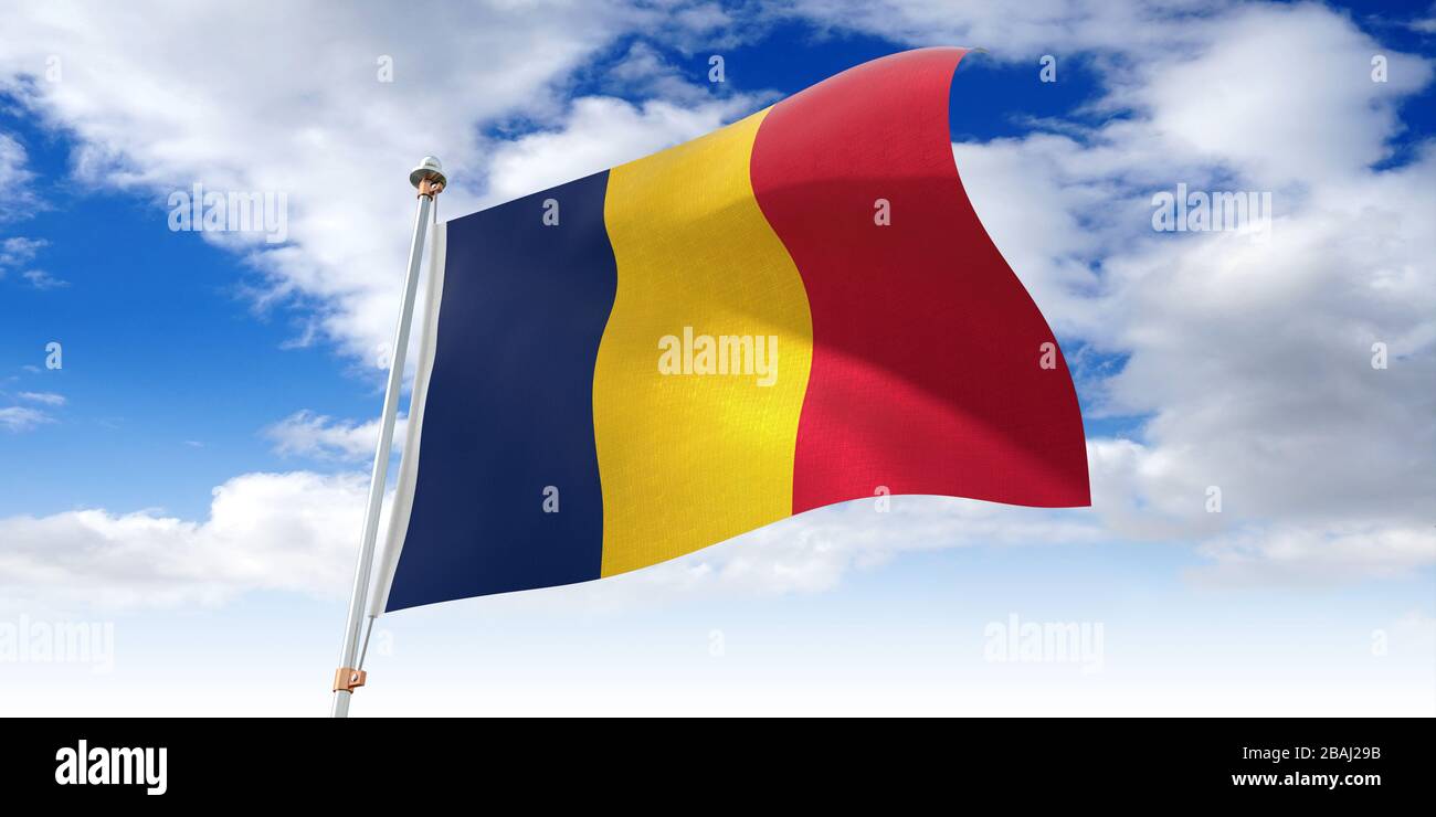 Chad - waving flag - 3D illustration Stock Photo - Alamy