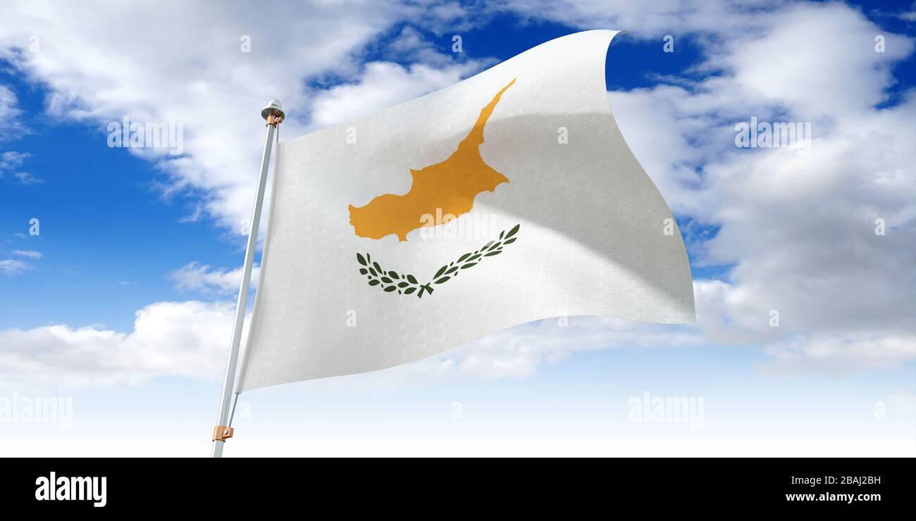 Cyprus - waving flag - 3D illustration Stock Photo - Alamy
