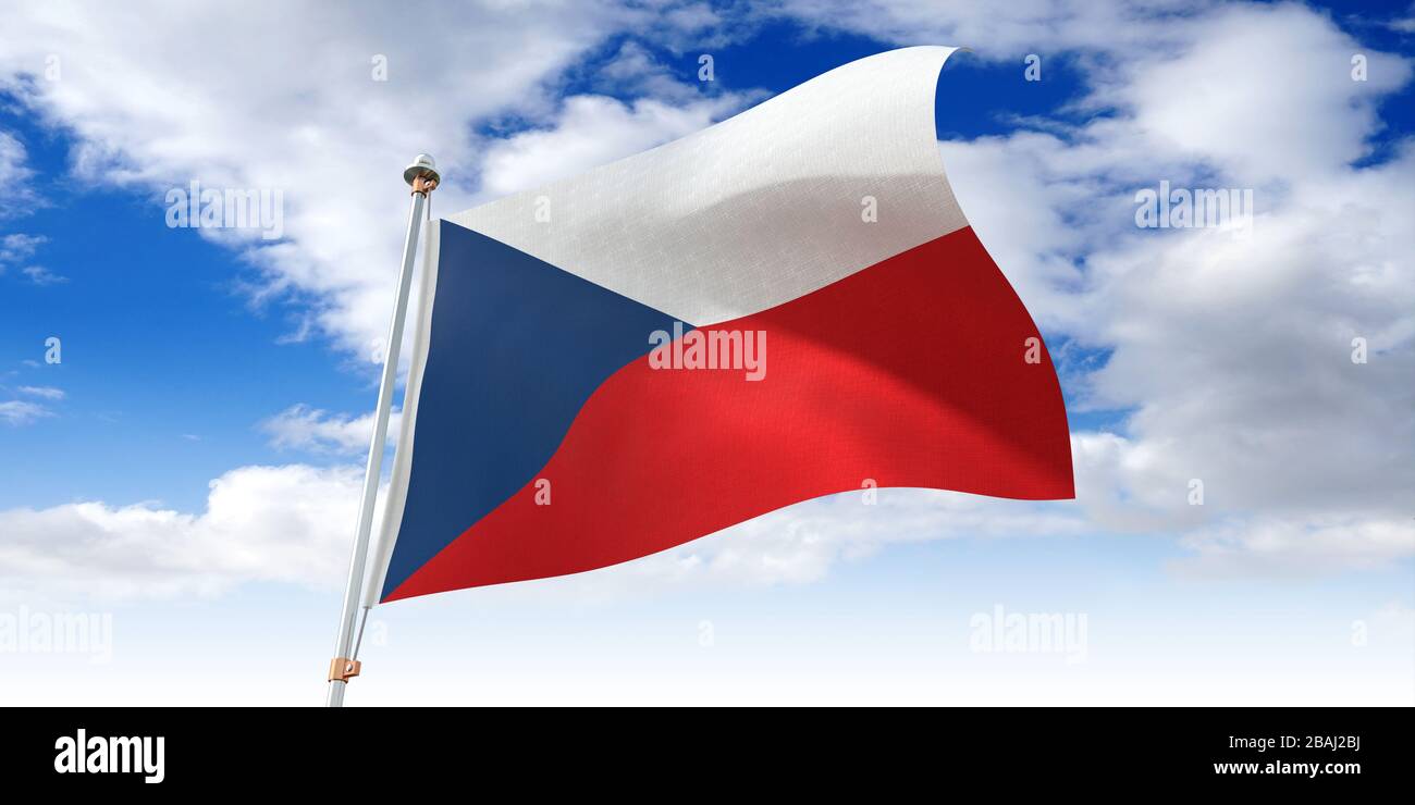 Czech Republic - waving flag - 3D illustration Stock Photo - Alamy