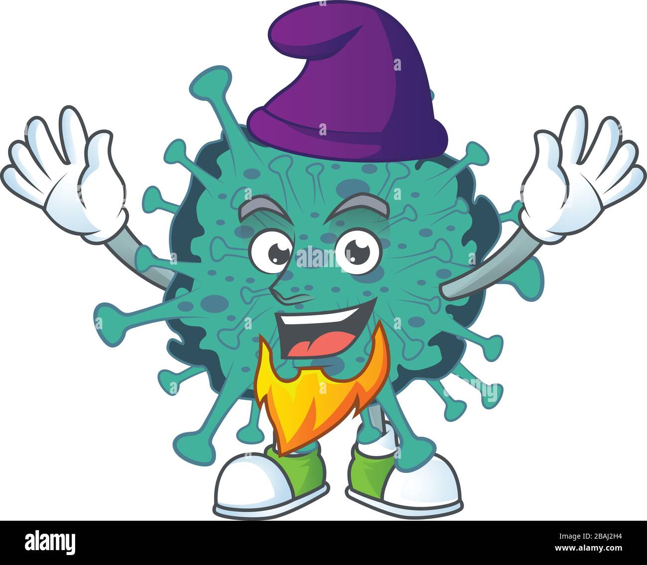 Cute cartoon design of critical coronavirus performed as an Elf Stock ...