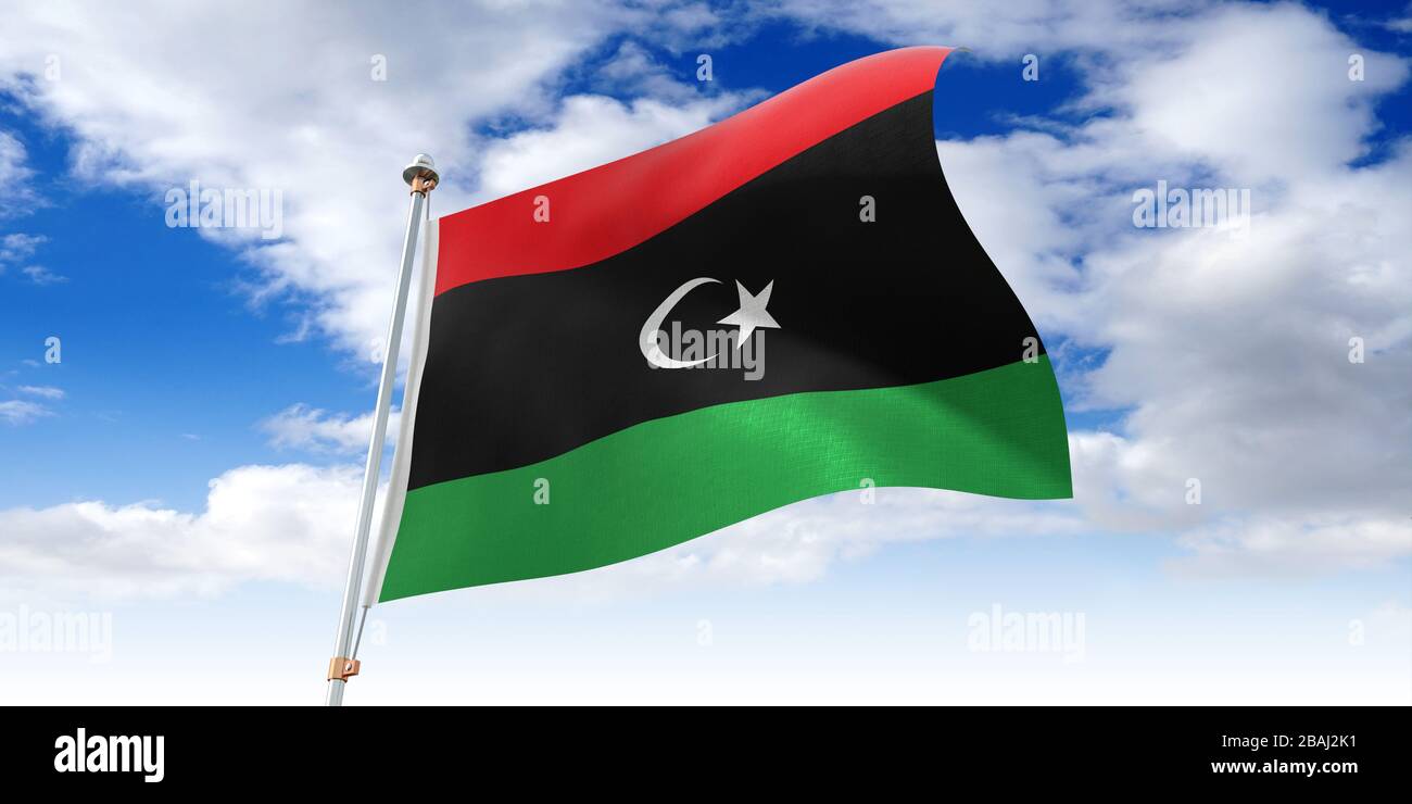 Libya - waving flag - 3D illustration Stock Photo - Alamy