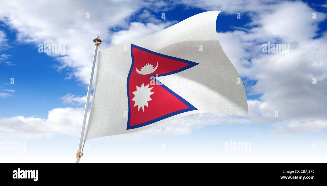 Nepal national flag pole hi-res stock photography and images - Alamy