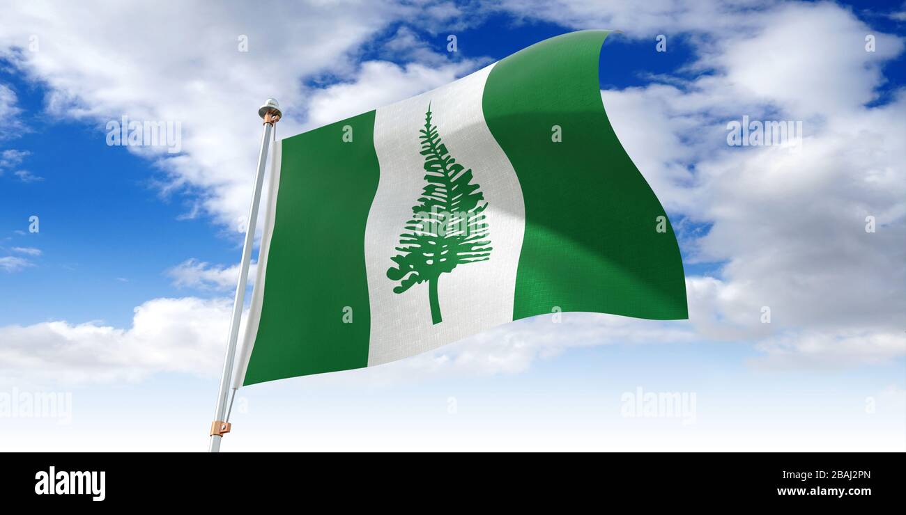 Norfolk Island - waving flag - 3D illustration Stock Photo - Alamy