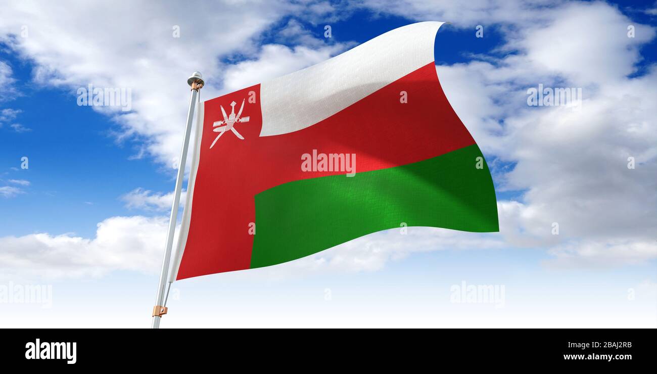 Oman - waving flag - 3D illustration Stock Photo - Alamy