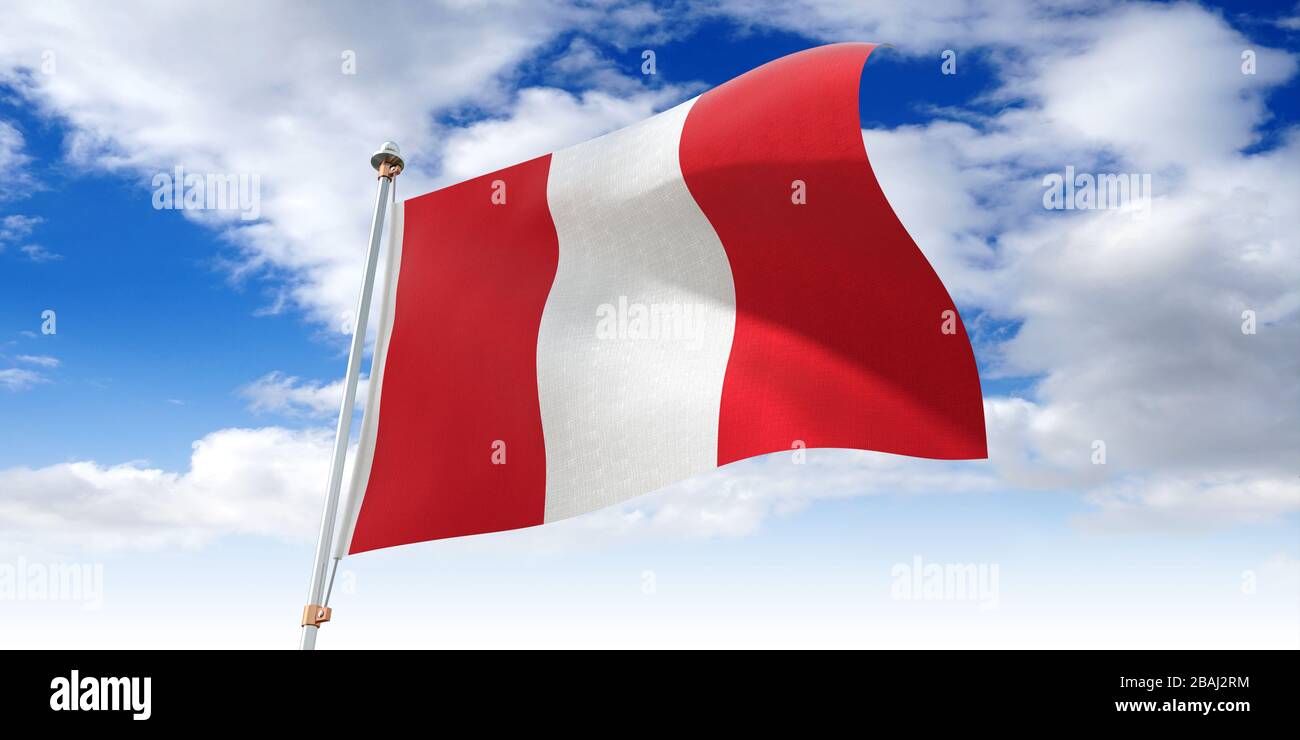 Peru - waving flag - 3D illustration Stock Photo - Alamy