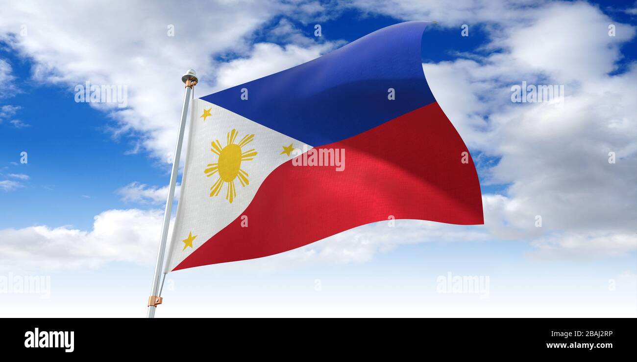 Philippines - waving flag - 3D illustration Stock Photo - Alamy