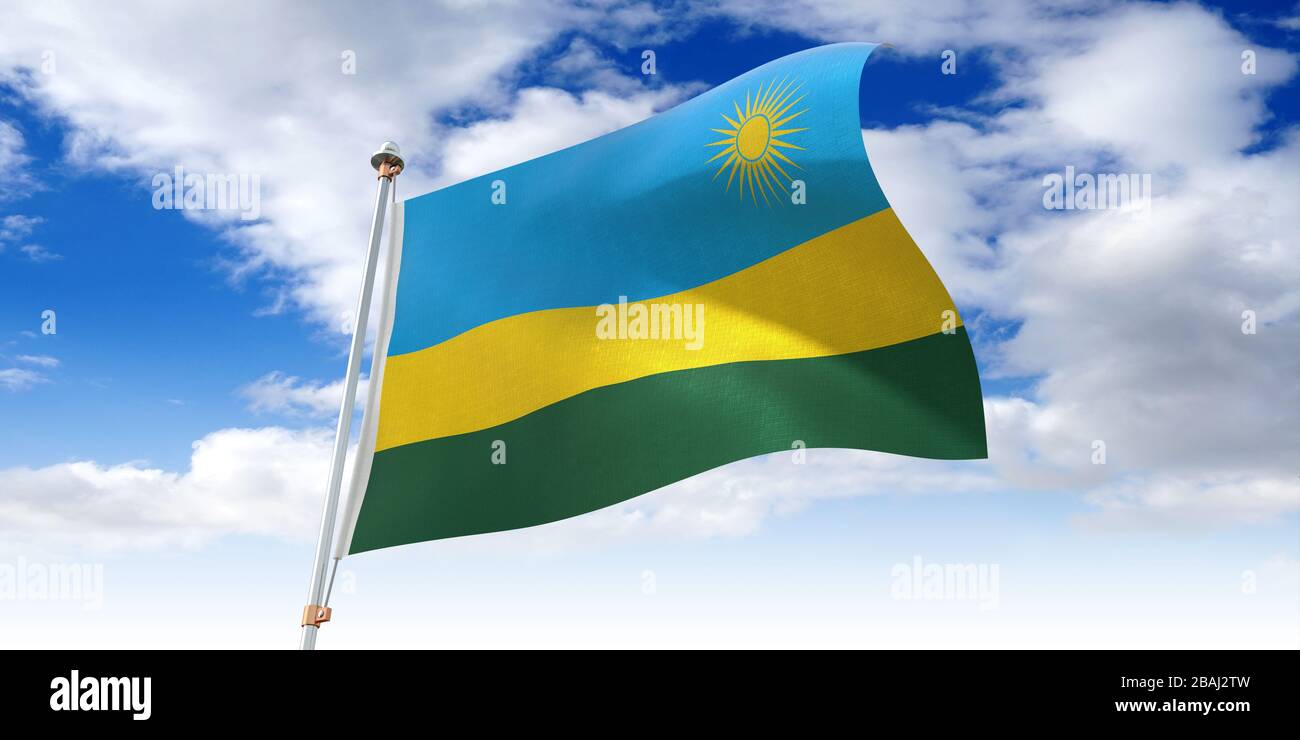Rwanda - waving flag - 3D illustration Stock Photo - Alamy