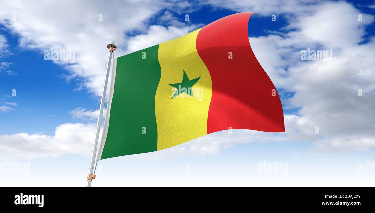 Senegal waving flag national 3d hi-res stock photography and images - Alamy