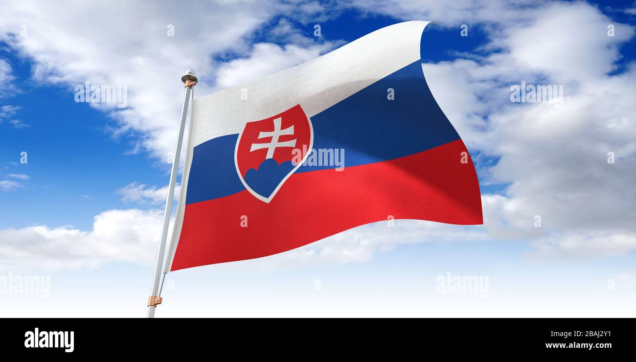 Slovakia country flag realistic hi-res stock photography and images - Alamy