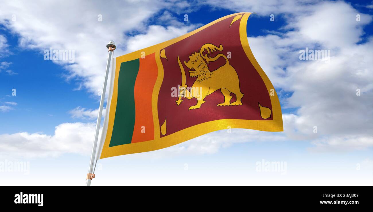 Sri Lanka - waving flag - 3D illustration Stock Photo - Alamy