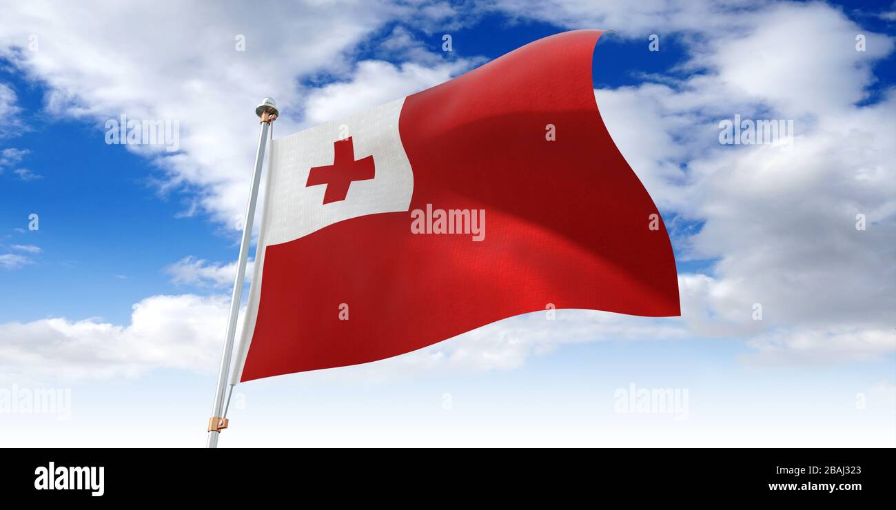 Tonga - waving flag - 3D illustration Stock Photo - Alamy