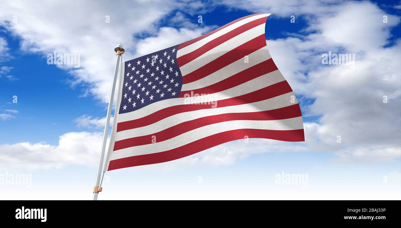 Rippling Flag In The Wind