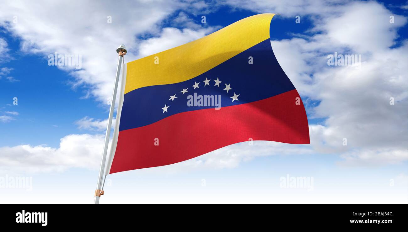 Venezuela - waving flag - 3D illustration Stock Photo - Alamy