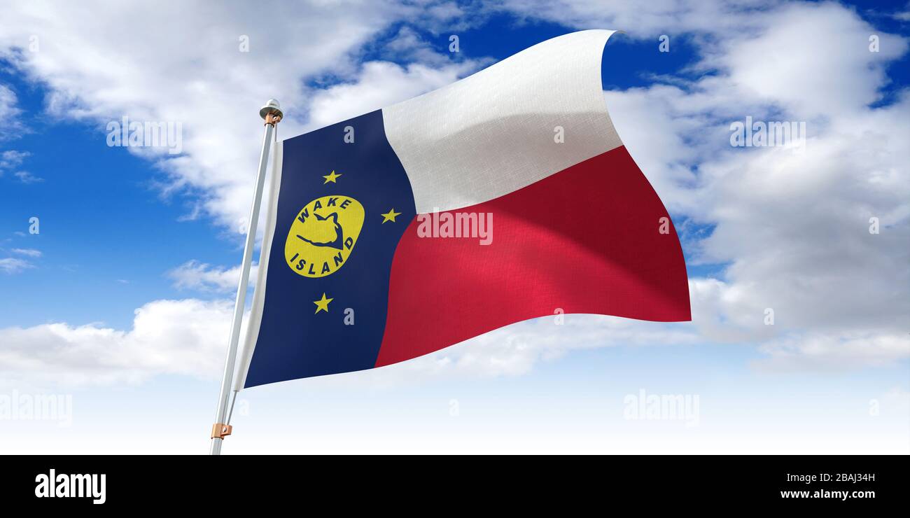 Wake Island - waving flag - 3D illustration Stock Photo - Alamy