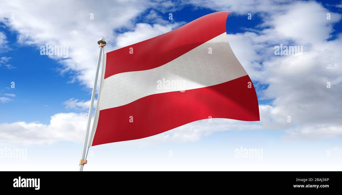 Austria flag realistic waving hi-res stock photography and images - Alamy