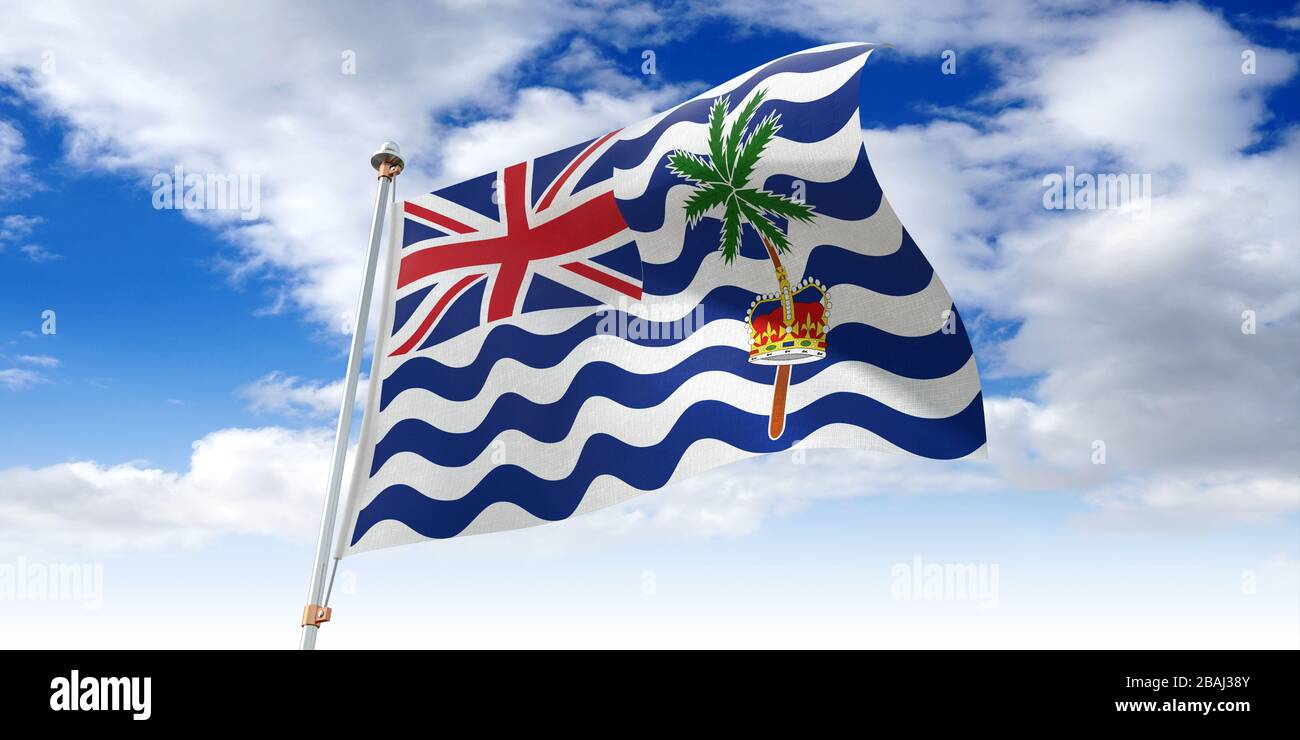 British Ocean Indian Territory - waving flag - 3D illustration Stock ...