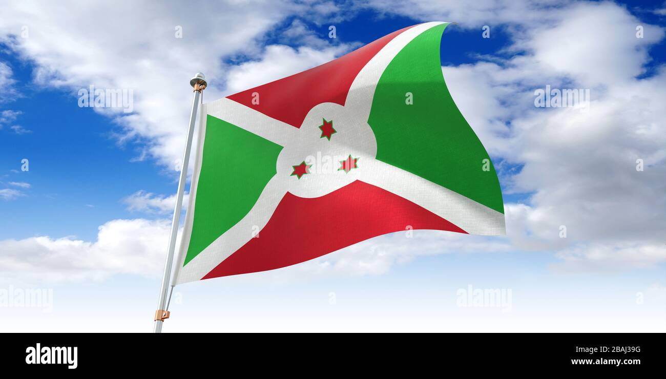 Burundi realistic waving flag hi-res stock photography and images - Alamy