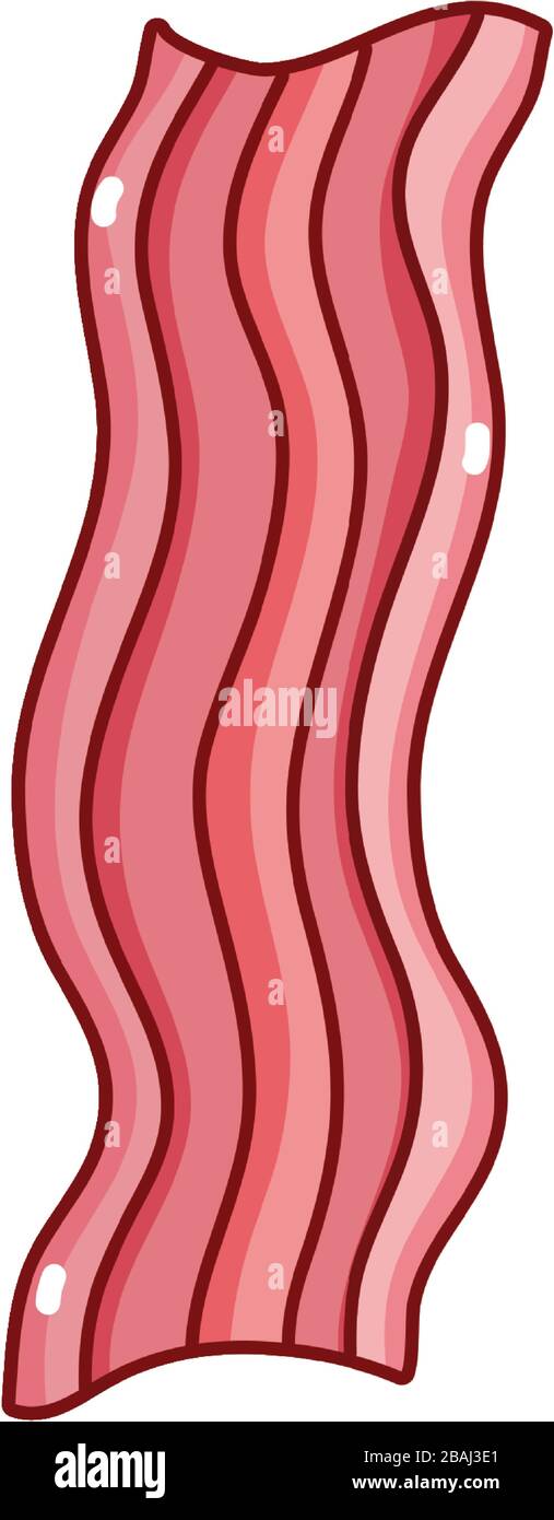 breakfast food bacon cartoon isolated icon vector illustration Stock ...