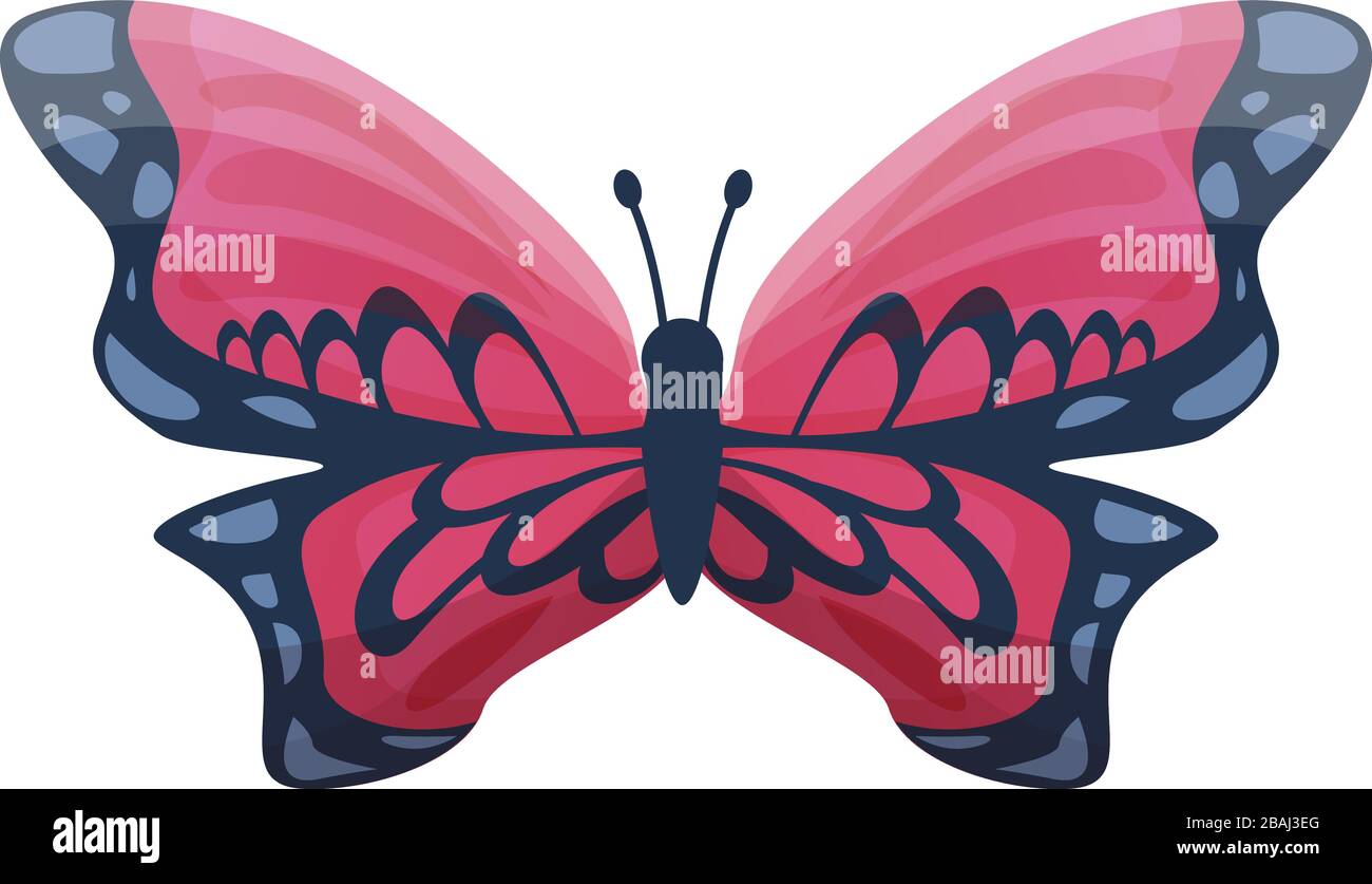 Red butterfly icon. Cartoon of red butterfly vector icon for web design ...