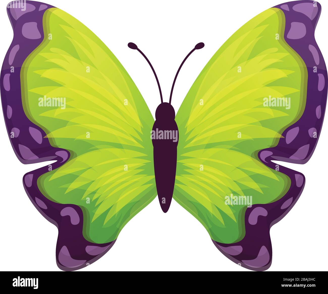 Spring green butterfly icon. Cartoon of spring green butterfly vector ...