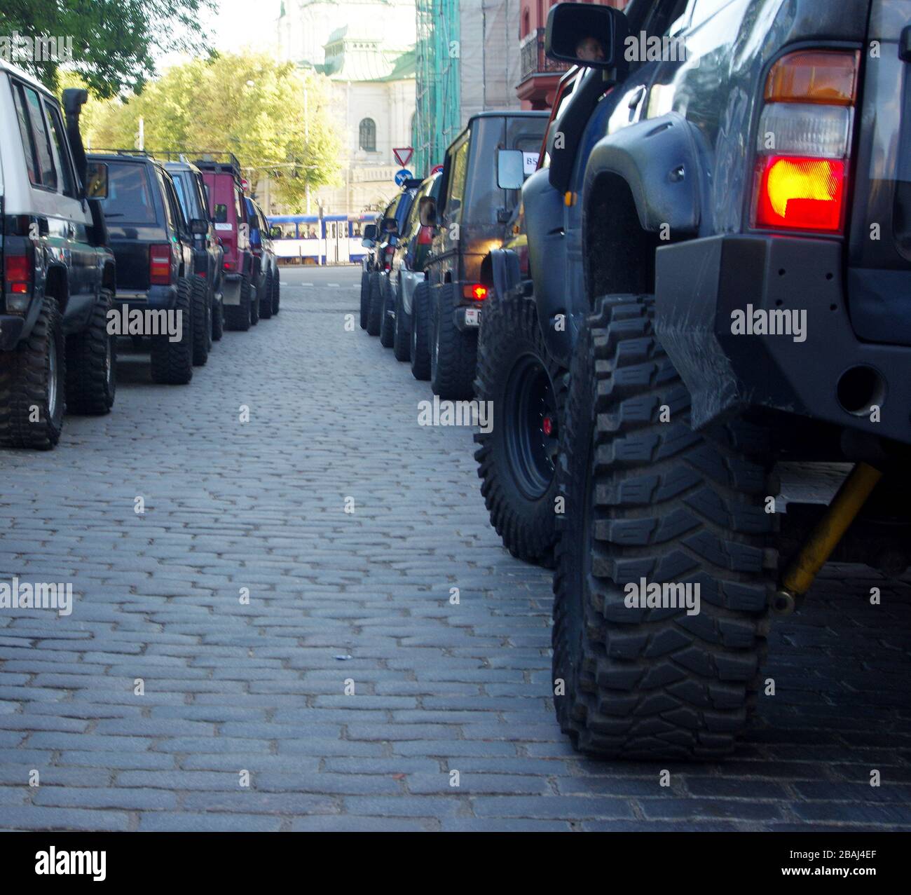 Travel concept with big 4x4 car Stock Photo - Alamy