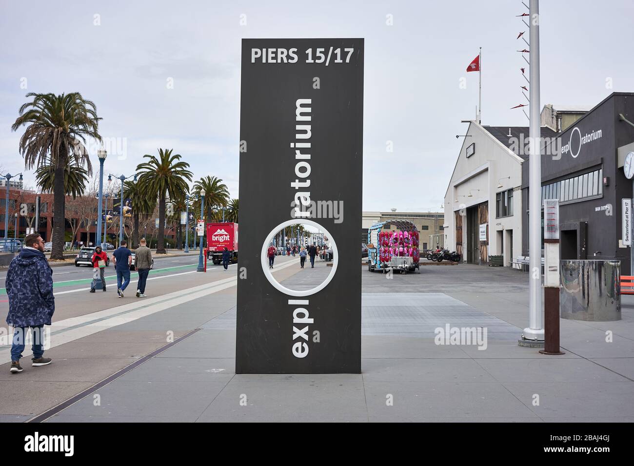 The sign at the Exploratorium, a museum of science, technology and arts ...