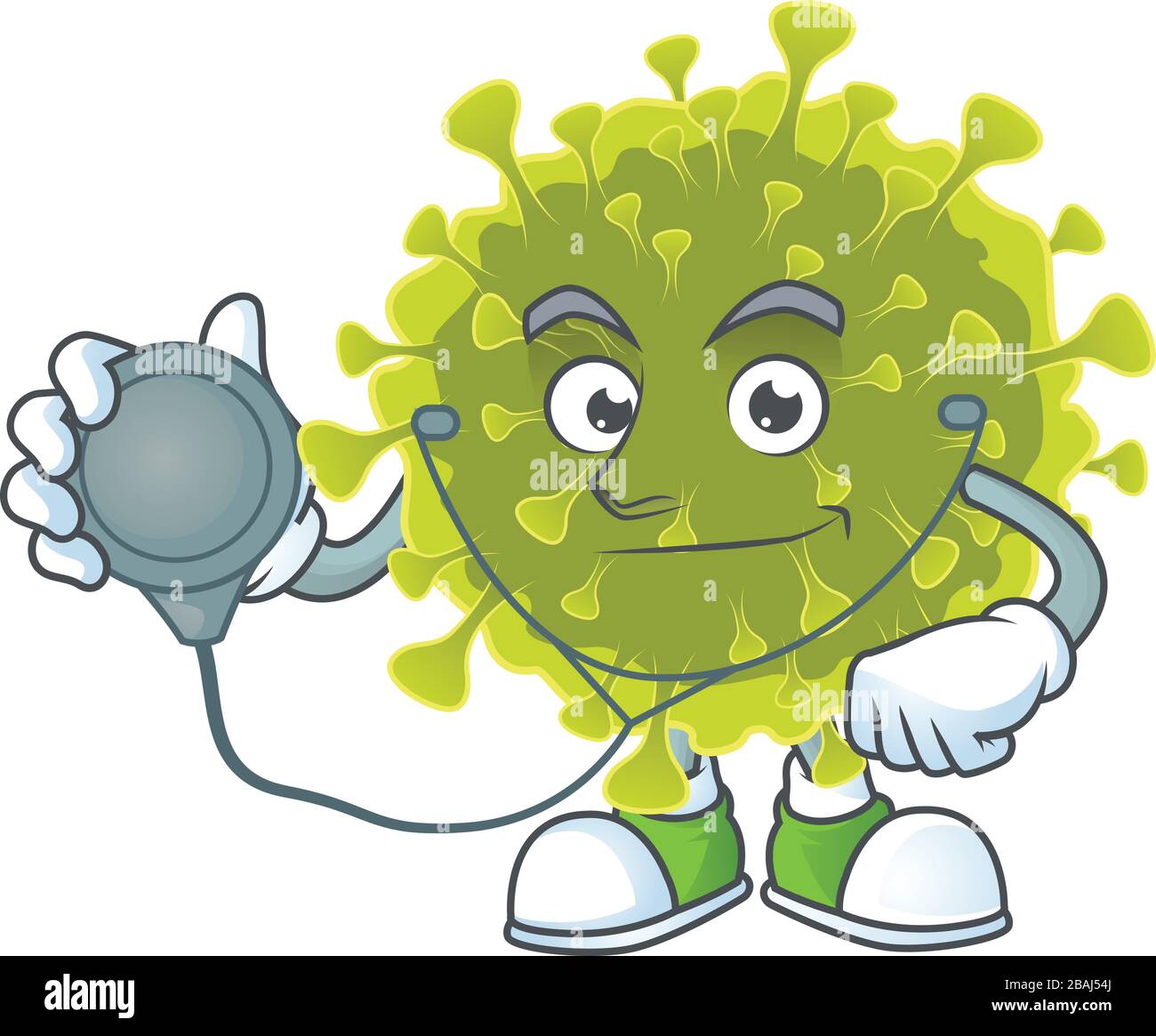 A cartoon character of global coronavirus outbreak Doctor using tools ...