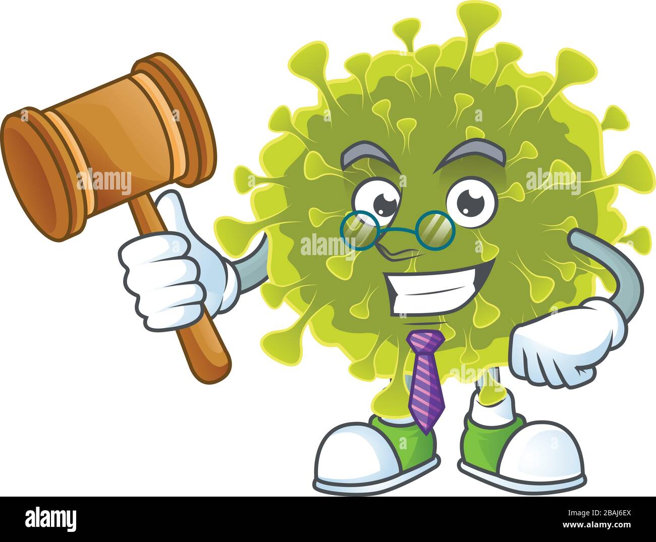 Global coronavirus outbreak wise judge cartoon character design with ...