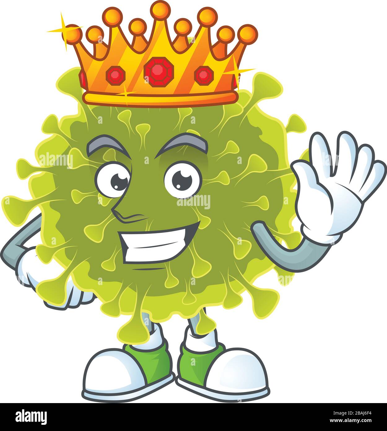 A Charismatic King of global coronavirus outbreak cartoon character ...