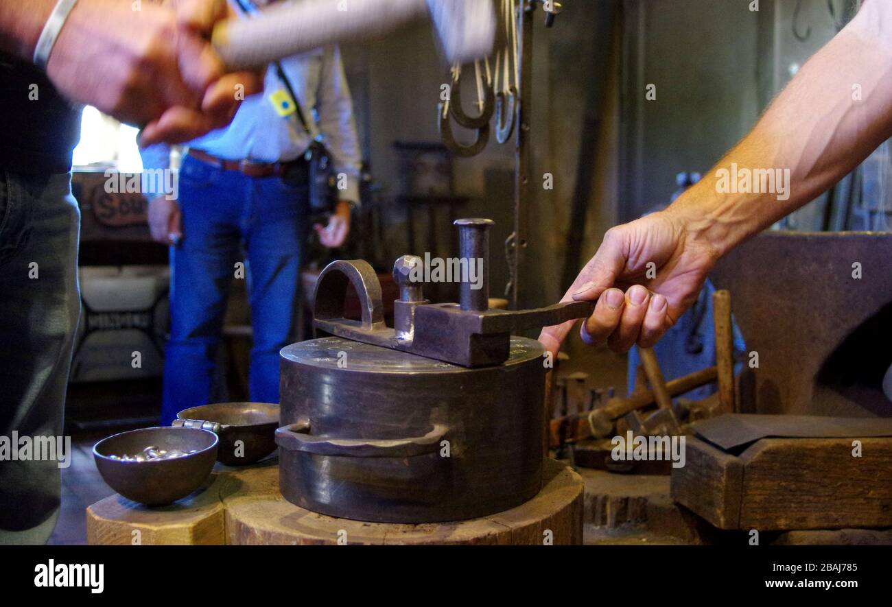 Production of aluminum coins, How to make coin Stock Photo - Alamy