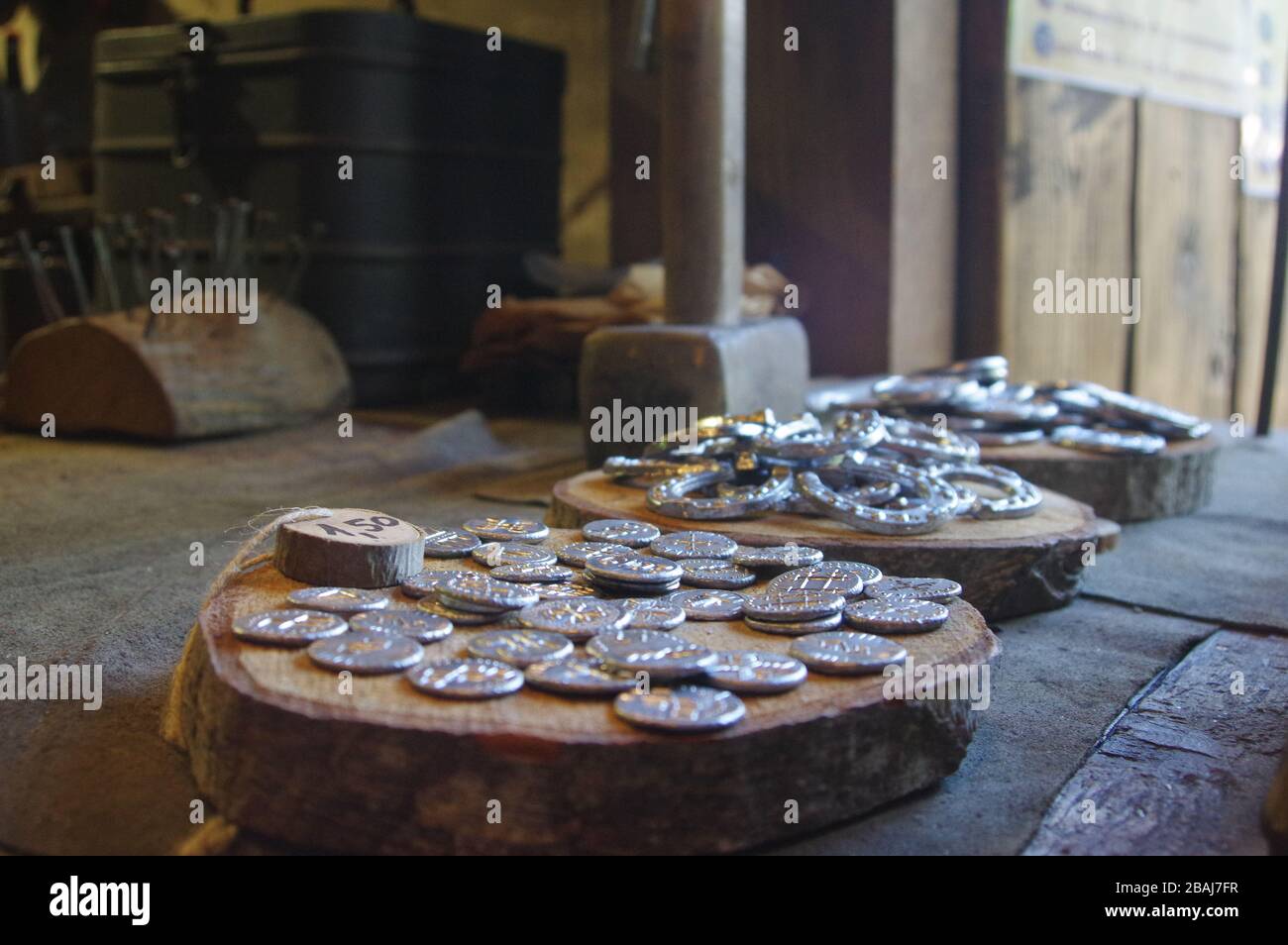 Production of aluminum coins, How to make coin Stock Photo - Alamy