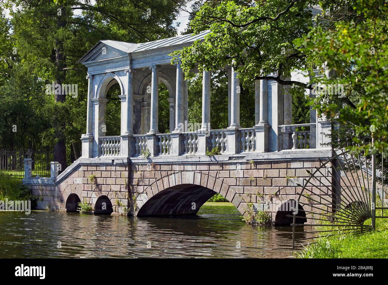 Marble bridge Palladian bridge 1777 in the Park of Catherine's Palace ...