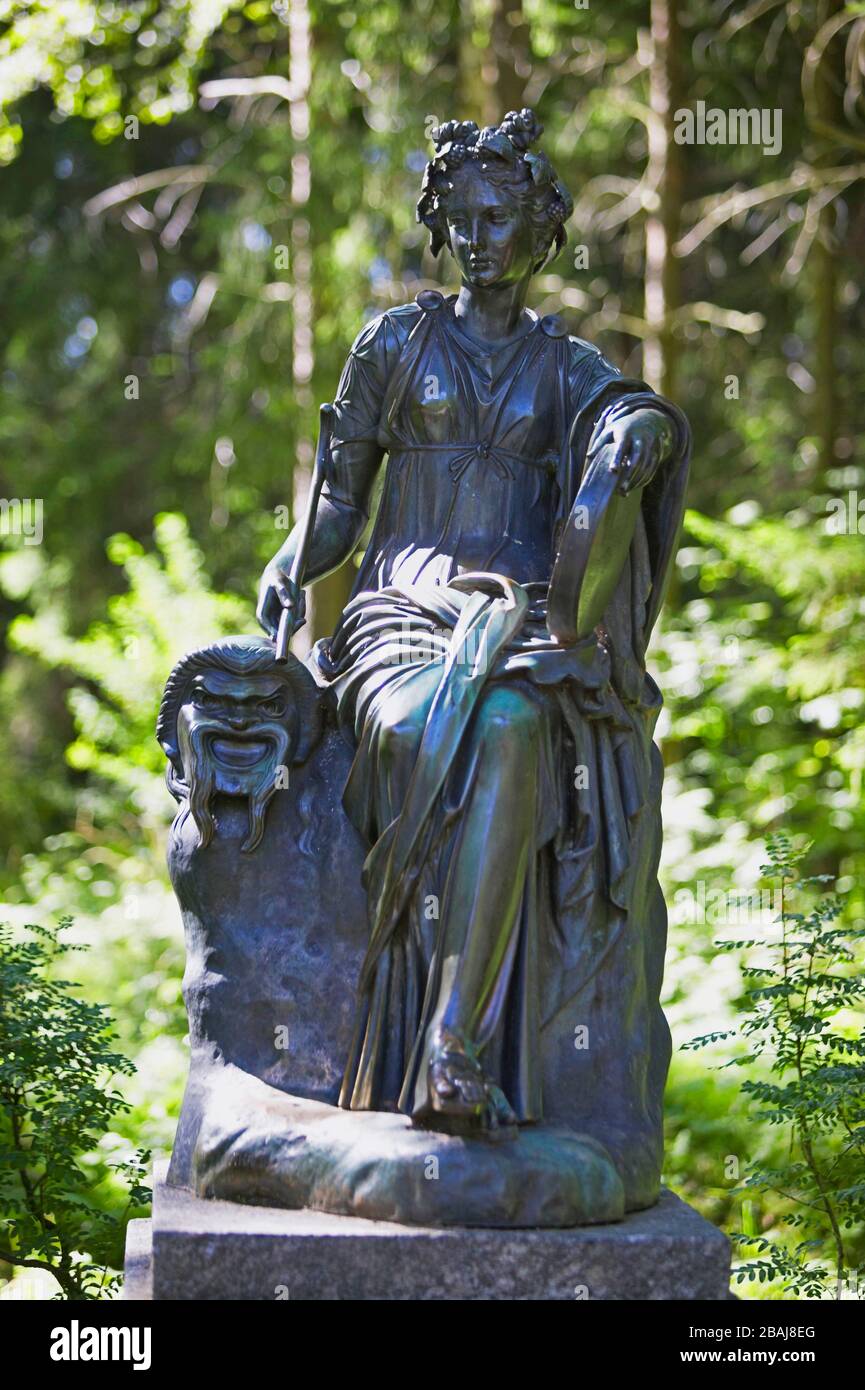 Sculpture of Apollo and the nine muses in the Park of Pavlovsk south of ...