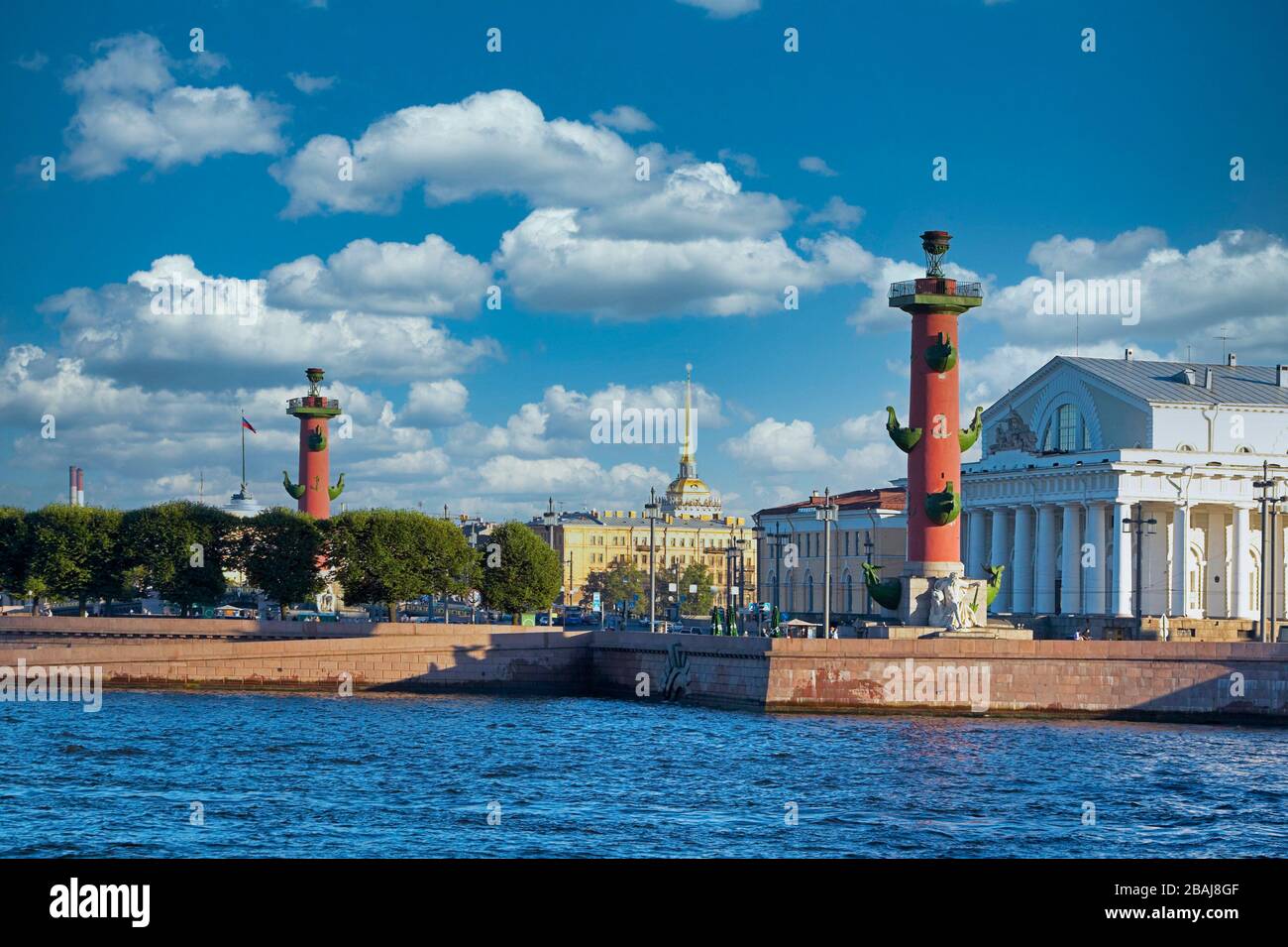 Rostra column pillars Strelka before the stock exchange and Admiralty ...
