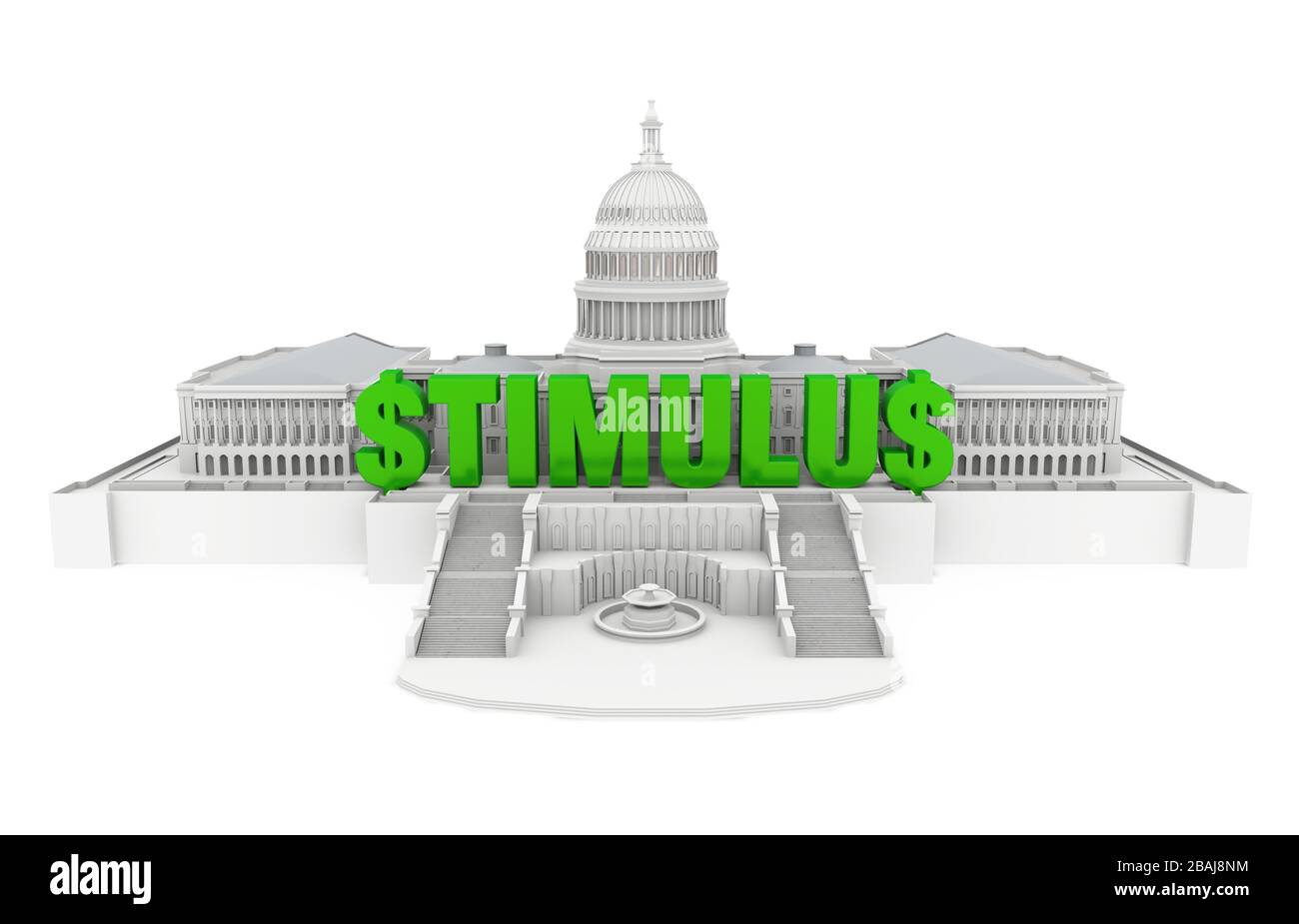 United States Capitol Building with "STIMULUS" Word Isolated Stock ...