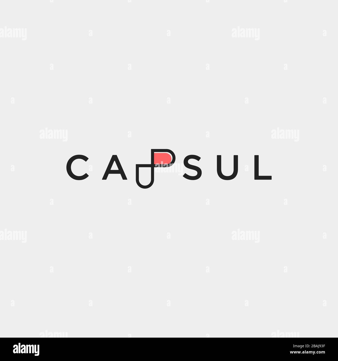 Letter P Capsule Logo Template Vector Design Illustration Stock Vector ...