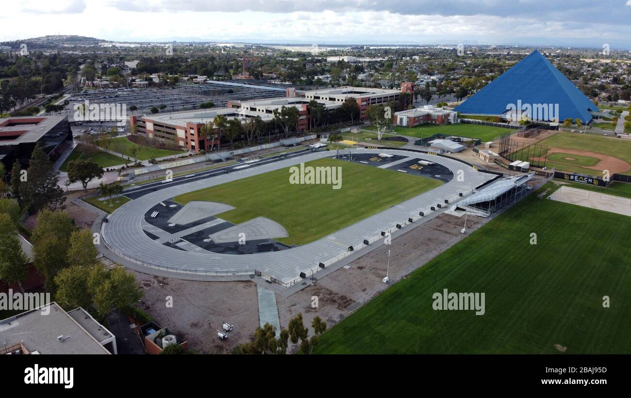 Long Beach, United States. 19th Mar, 2020. General overall aerial view ...