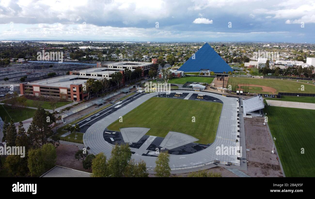 Long Beach, United States. 19th Mar, 2020. General overall aerial view ...