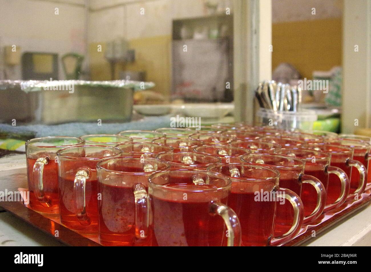 Old canteen interior of soviet factory in Latvia Stock Photo - Alamy