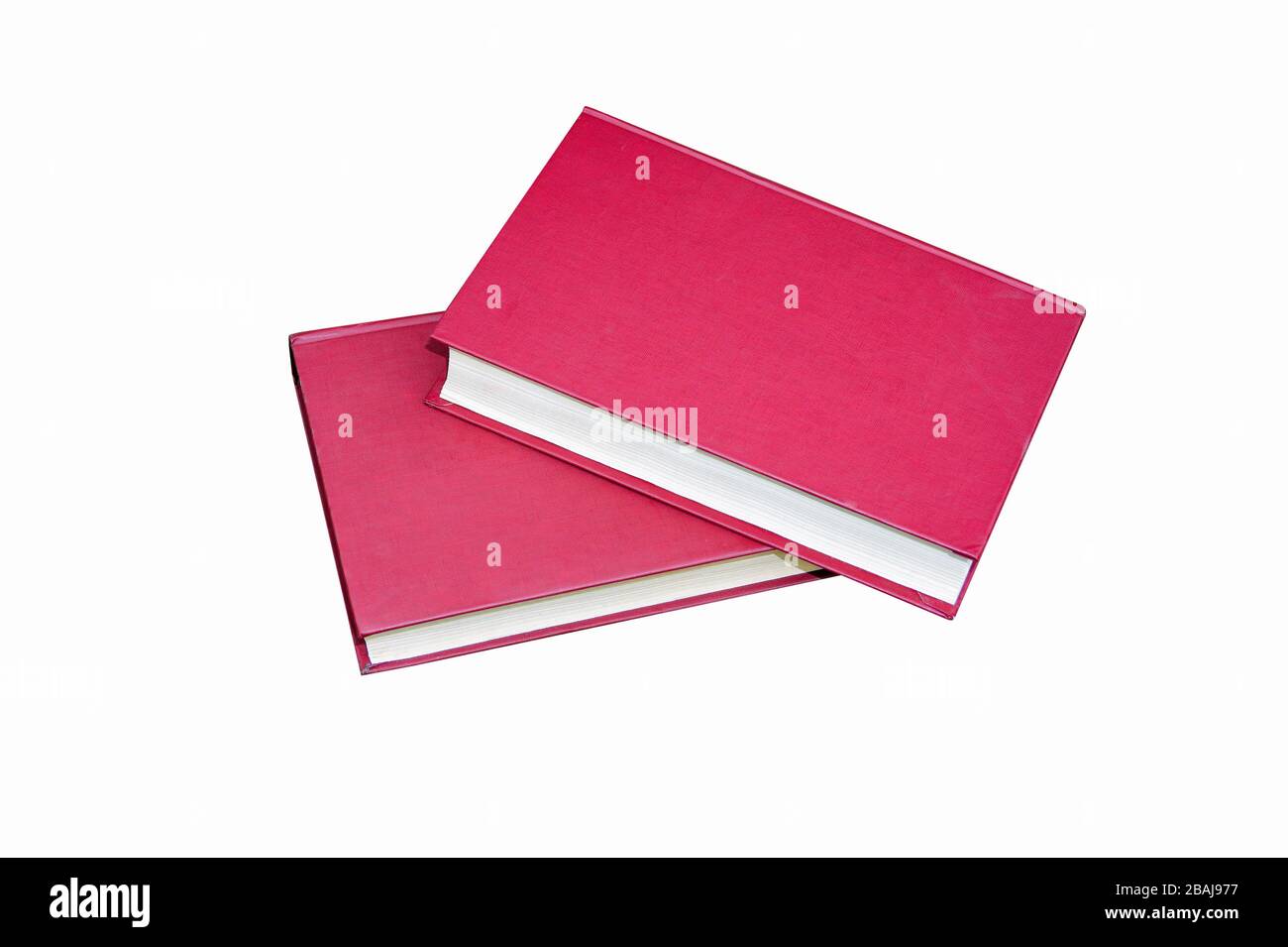 Side of two red books isolated on white background Stock Photo - Alamy