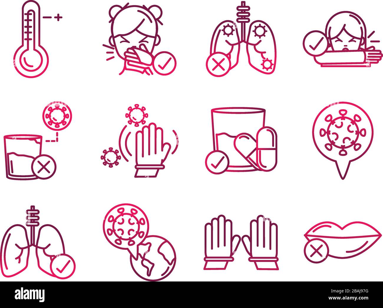 do and donts prevent spread of covid19 icons vector illustration ...