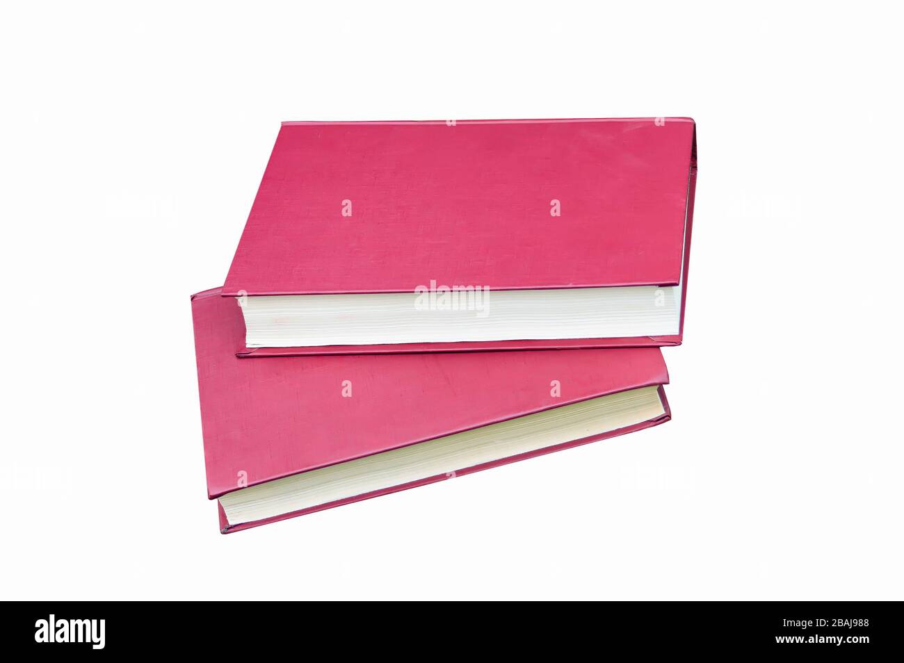 Side of two red books isolated on white background Stock Photo - Alamy