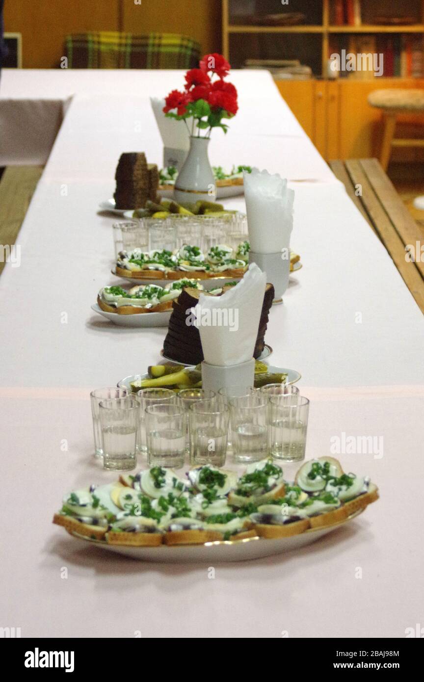 Old canteen interior of soviet factory in Latvia Stock Photo - Alamy